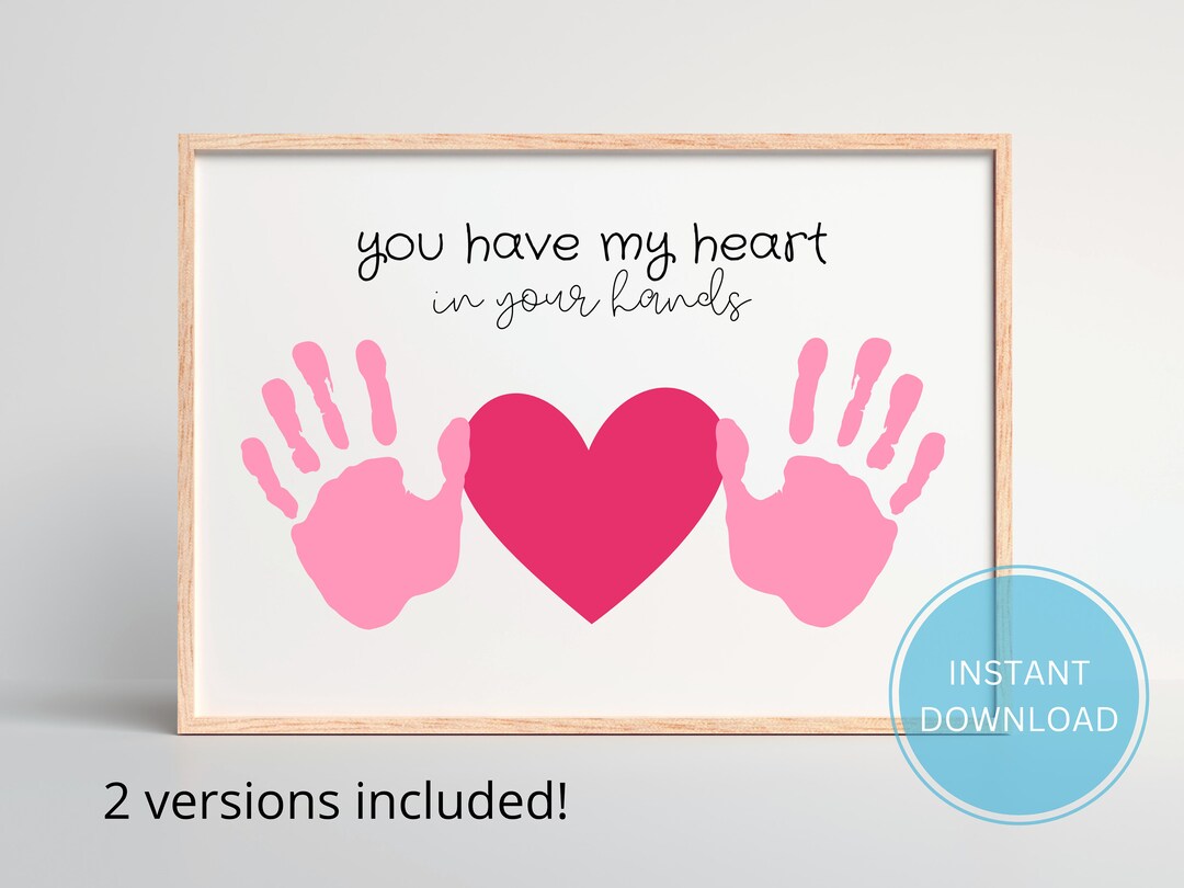 Valentine's Day Handprint Craft, Mother's Day Keepsake, Kids Craft ...