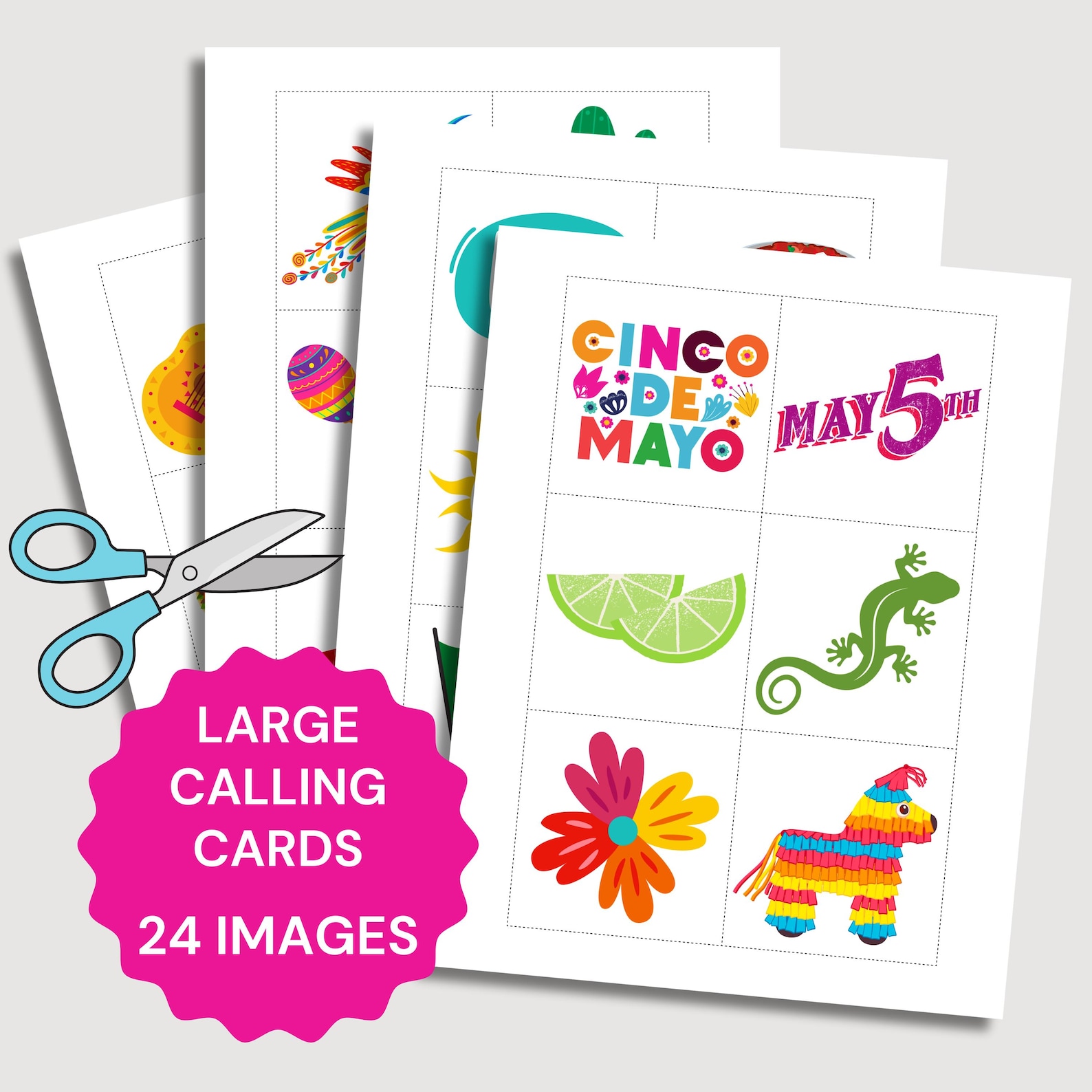 Cinco De Mayo Bingo Game Cards Printable, 40 Cinco De Mayo Bingo Cards ...
