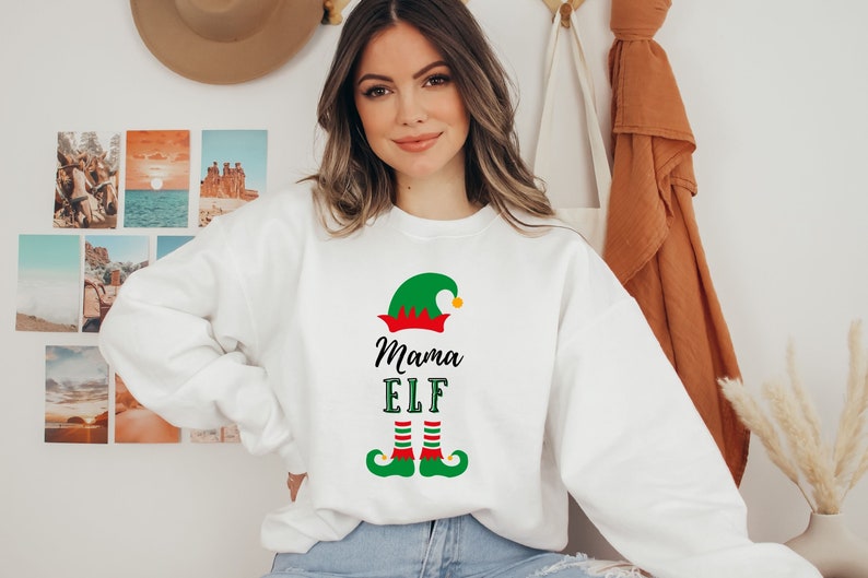 Christmas Elf Sweatshirt, Funny Christmas Sweater, Christmas Crewneck ...