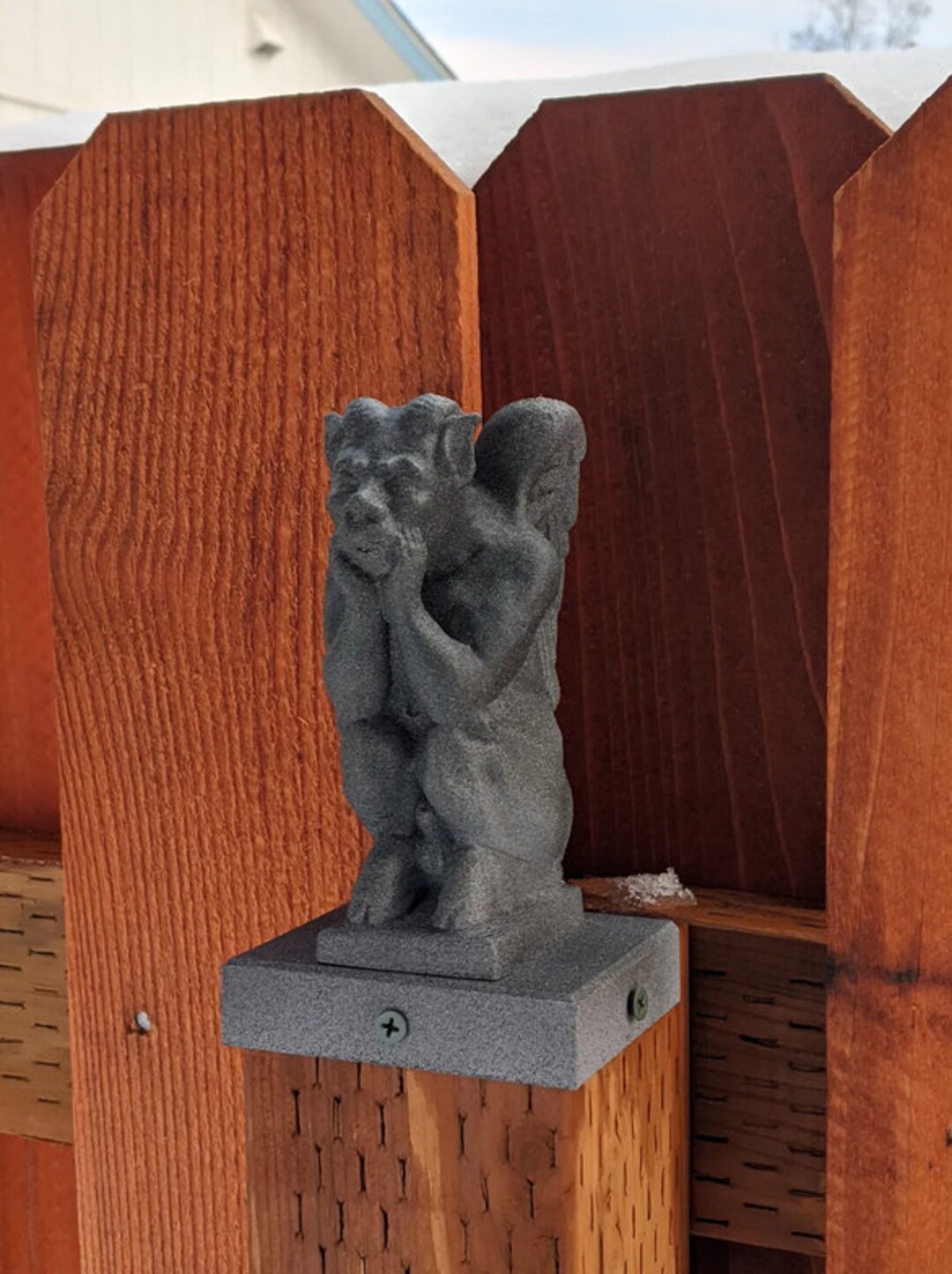 Gargoyal Gargoyle 4x4 Fence Post Topper Statue Garden Gargoyal Statue ...