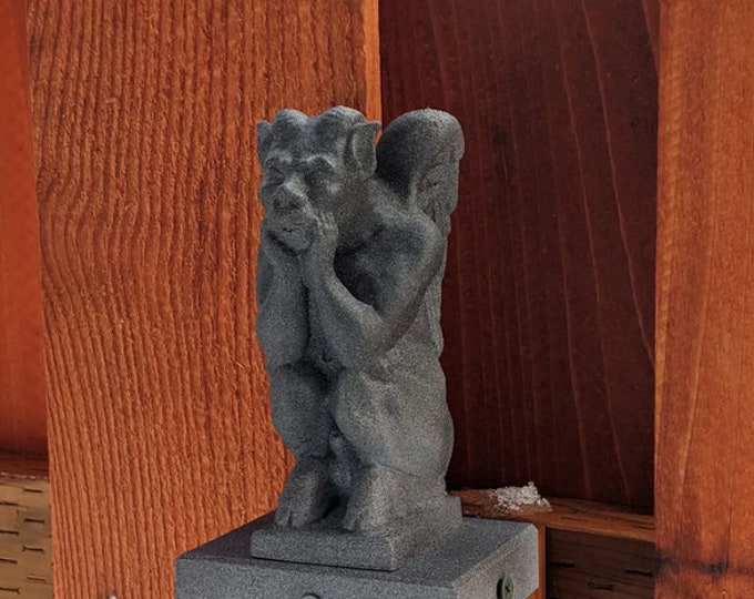 Gargoyal Gargoyle 4x4 Fence Post Topper Statue Garden Gargoyal Statue ...