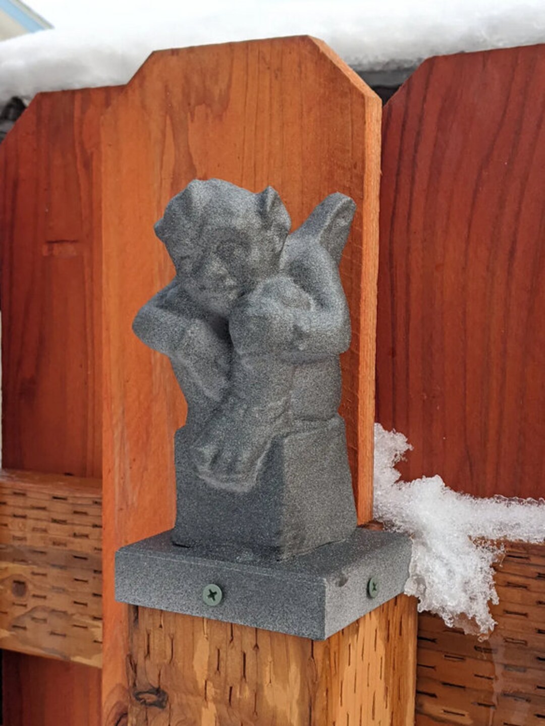 Gargoyal Gargoyle 4x4 Fence Post Topper Statue Garden Gargoyal Statue ...