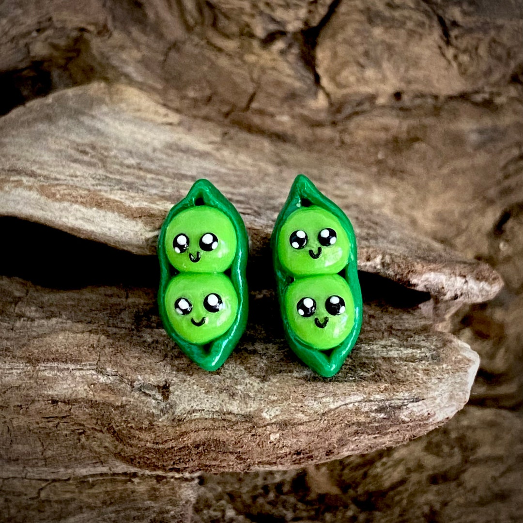 Peas in a Pod Studs | Two Peas in a Pod Earrings | Pea Earrings | Cute ...