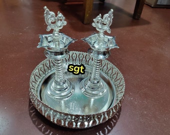 German Silver Pooja Deepam - Etsy