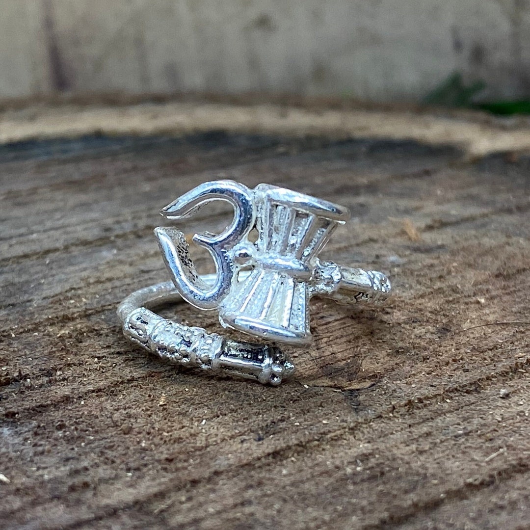 Om Shiv Trishul Ring 925 Silver Ring Handmade Ring Yoga - Etsy