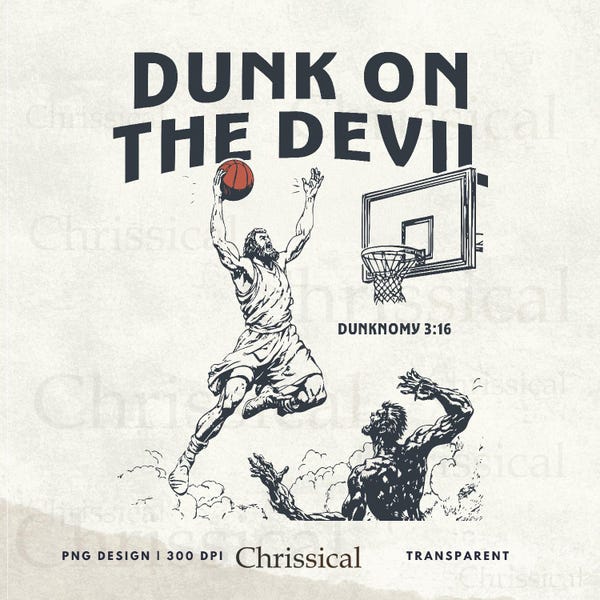 Jesus Dunking on Devil - Etsy