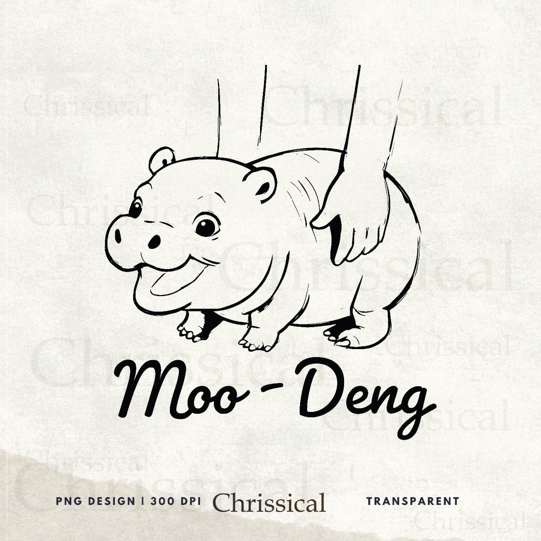 Moo Deng Meme Funny Png, Vintage I Love Moo Deng Bootleg Rap Png, Moo ...