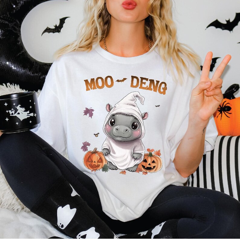Funny Moo Deng Halloween Png, Baby Hippo Png, Moo Deng PNG, Bouncy Pig ...
