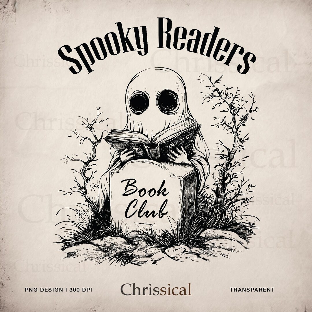 Spooky Readers Book Club, SVG PNG Files, Vintage Halloween Skeleton ...