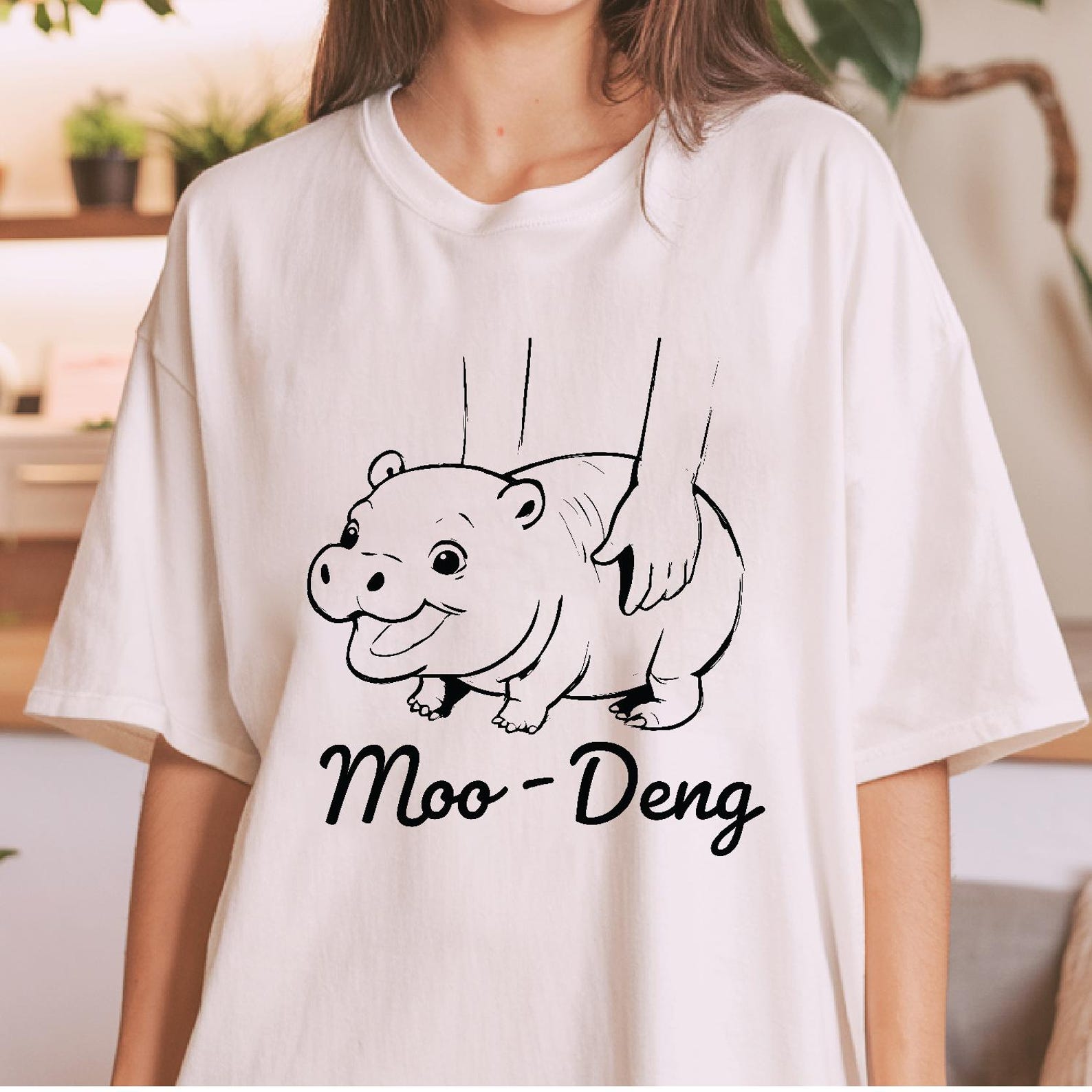 Moo Deng Meme Funny Png, Vintage I Love Moo Deng Bootleg Rap Png, Moo ...