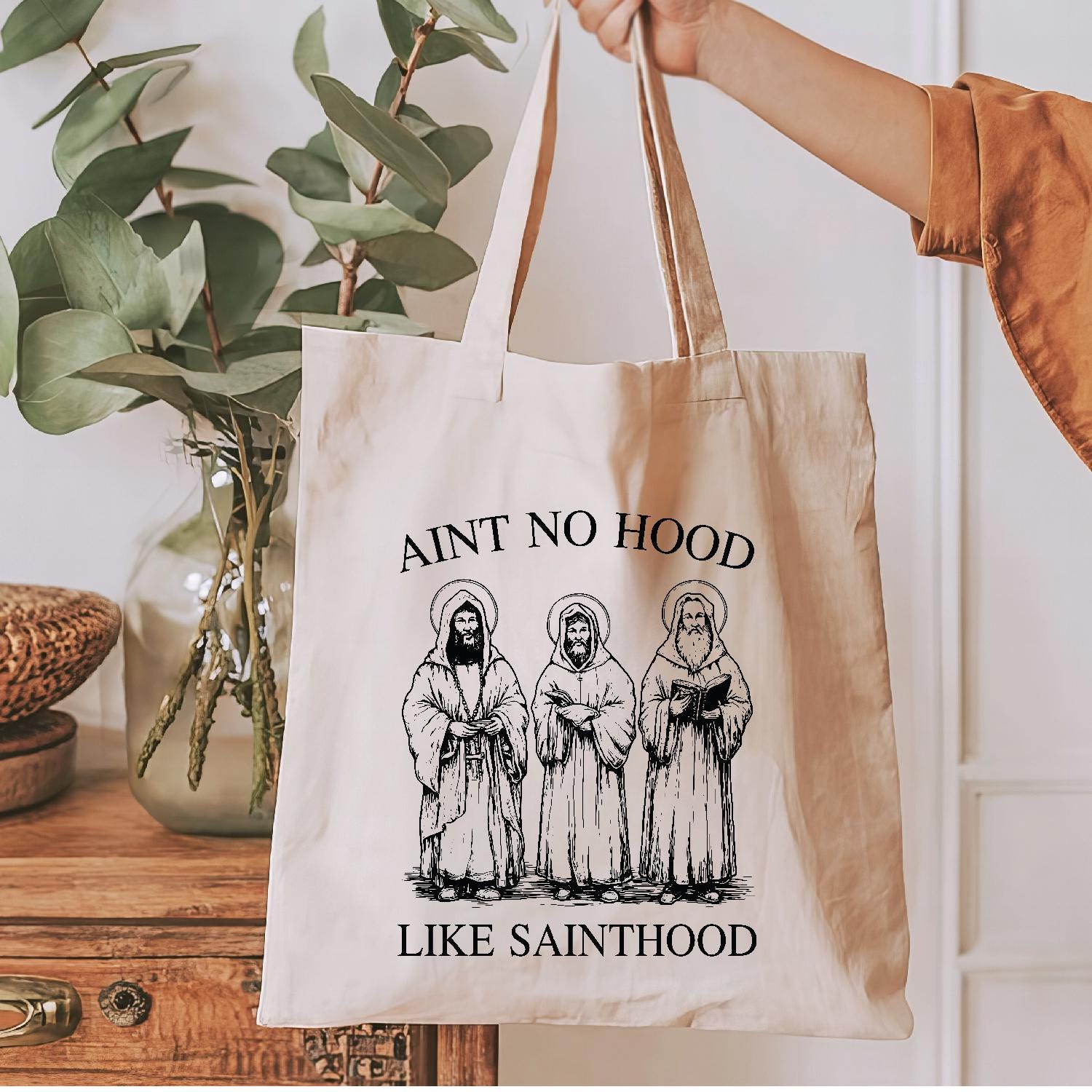 Ain't No Hood Like Sainthood Png, Religious Png, Funny Saints Design ...