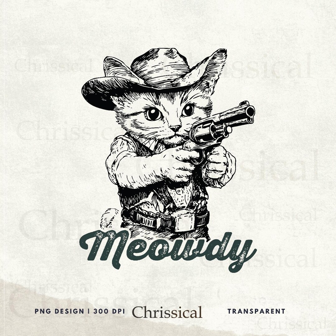 Meowdy SVG Retro Cat Vintage Boho Bohemian Western Cowgirl Wild West ...