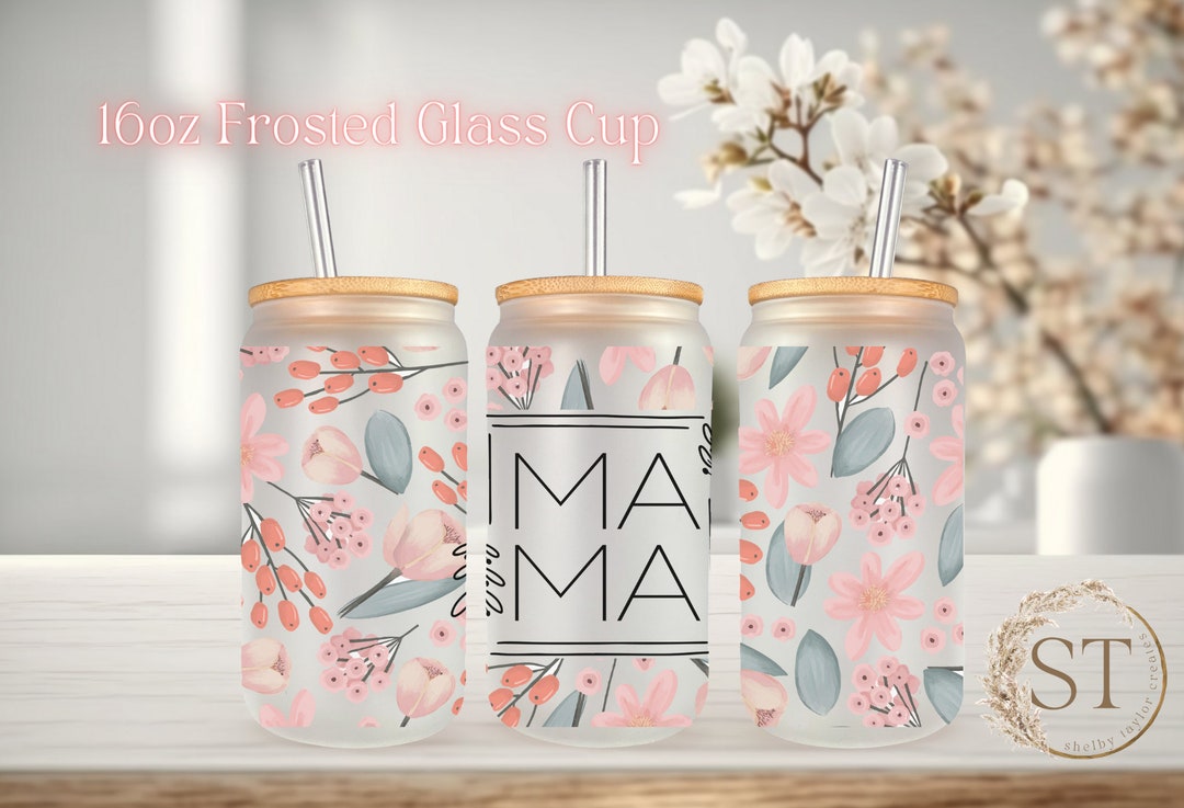 Mama Tumbler, 16 Oz Frosted Glass Cup, Libbey Can, Gifts for Mom ...