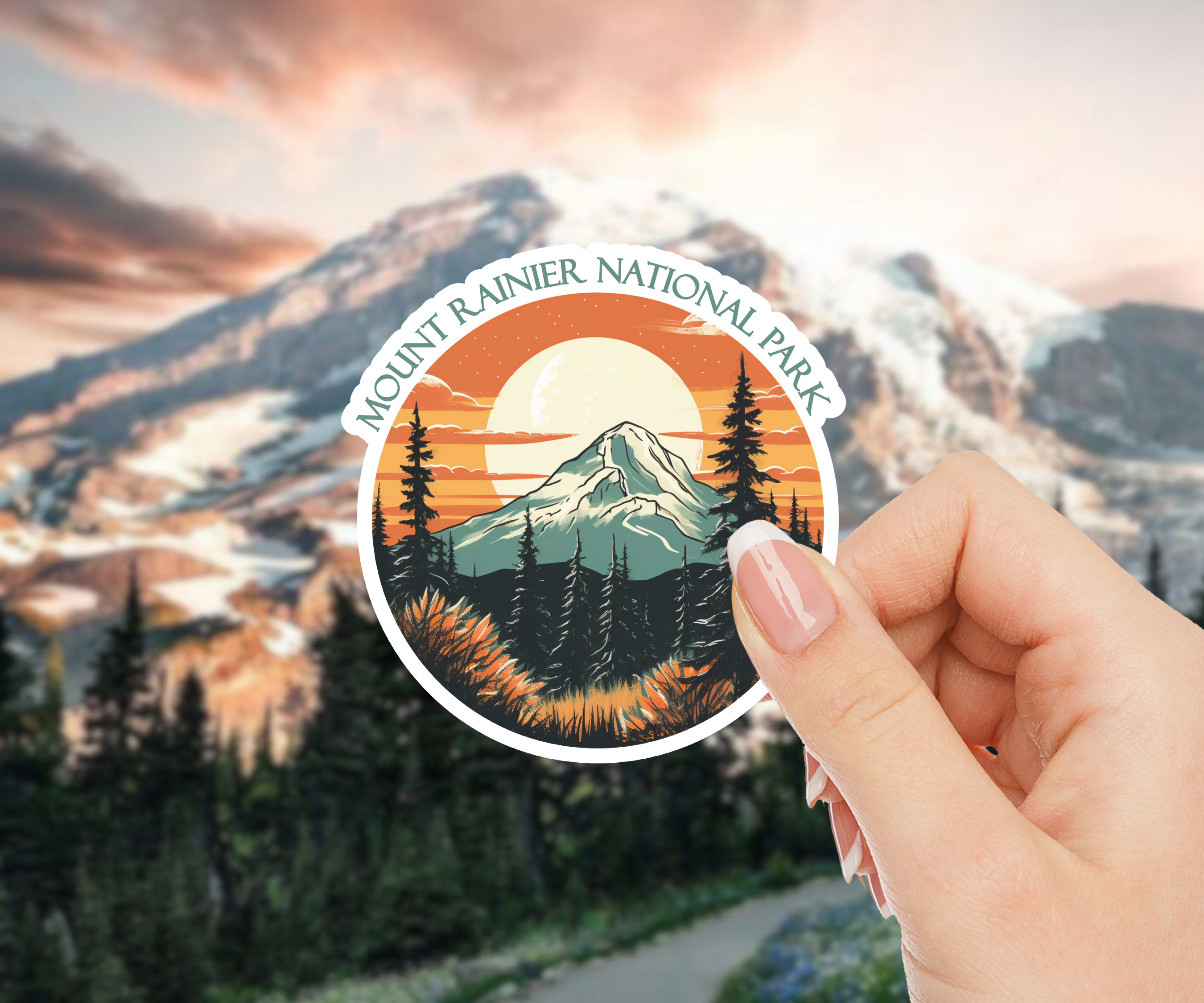 Mount Rainier National Park Sticker Outdoors, National Parks, Travel ...
