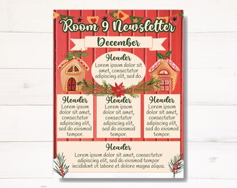December School Newsletter Template - Etsy