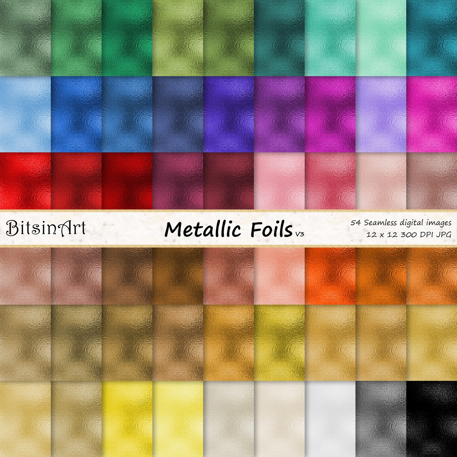 Metallic Foil Seamless Textures Seamless Foil Digital Paper | Etsy