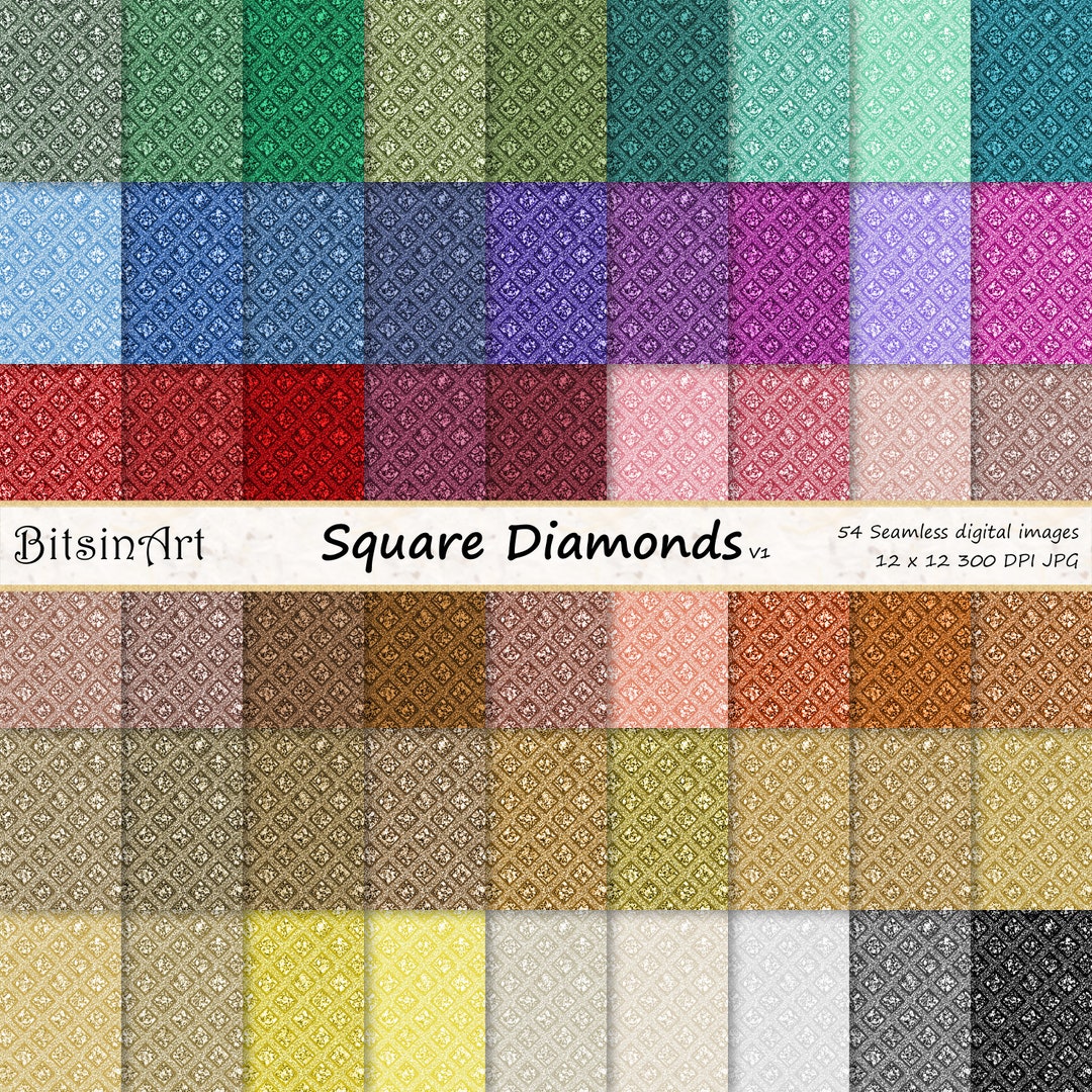 Square Diamonds Seamless Textures, Seamless Diamond Digital Paper ...