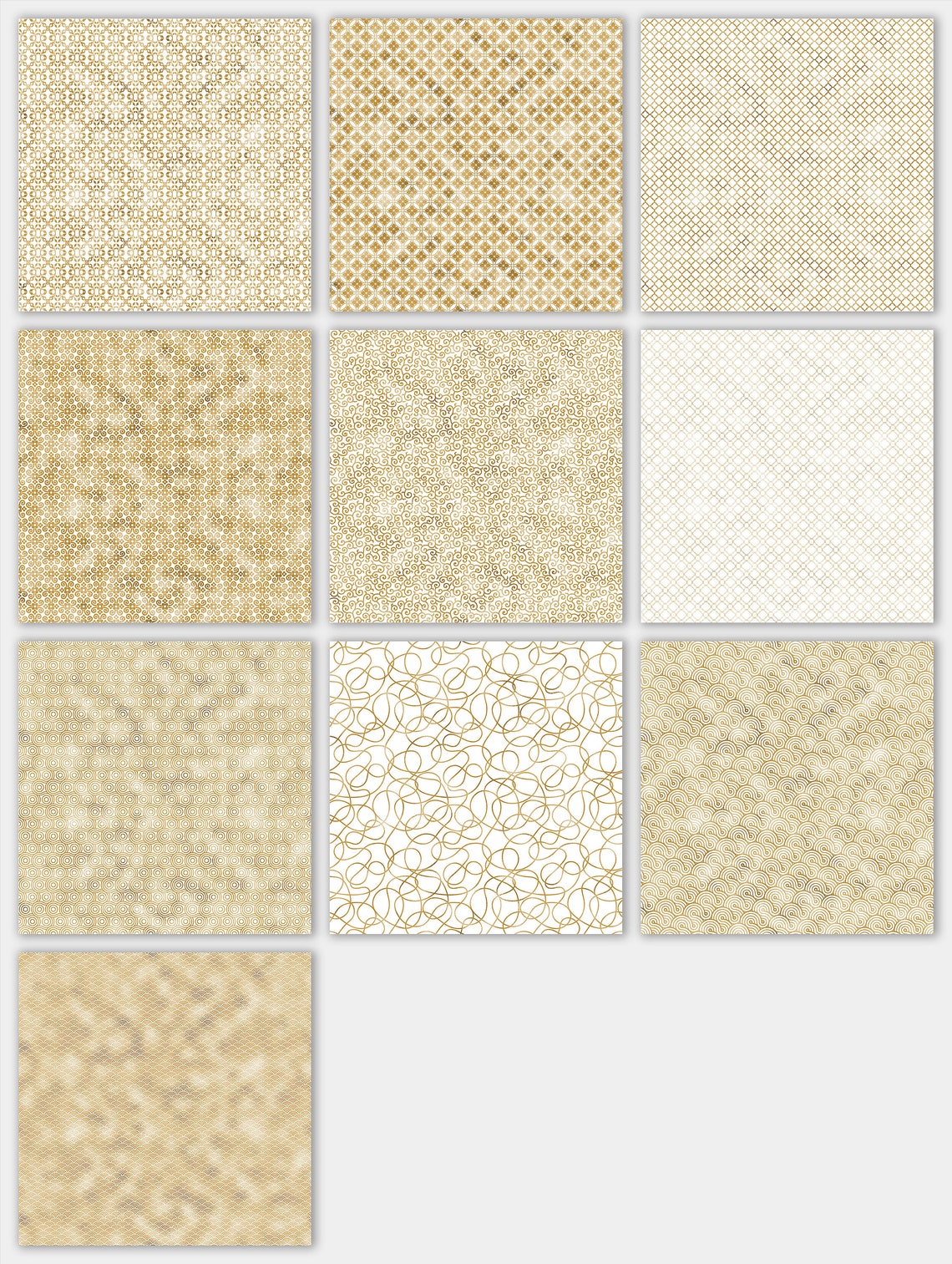 Ornamental White and Gold Seamless Patterns, Seamless Ornamental ...