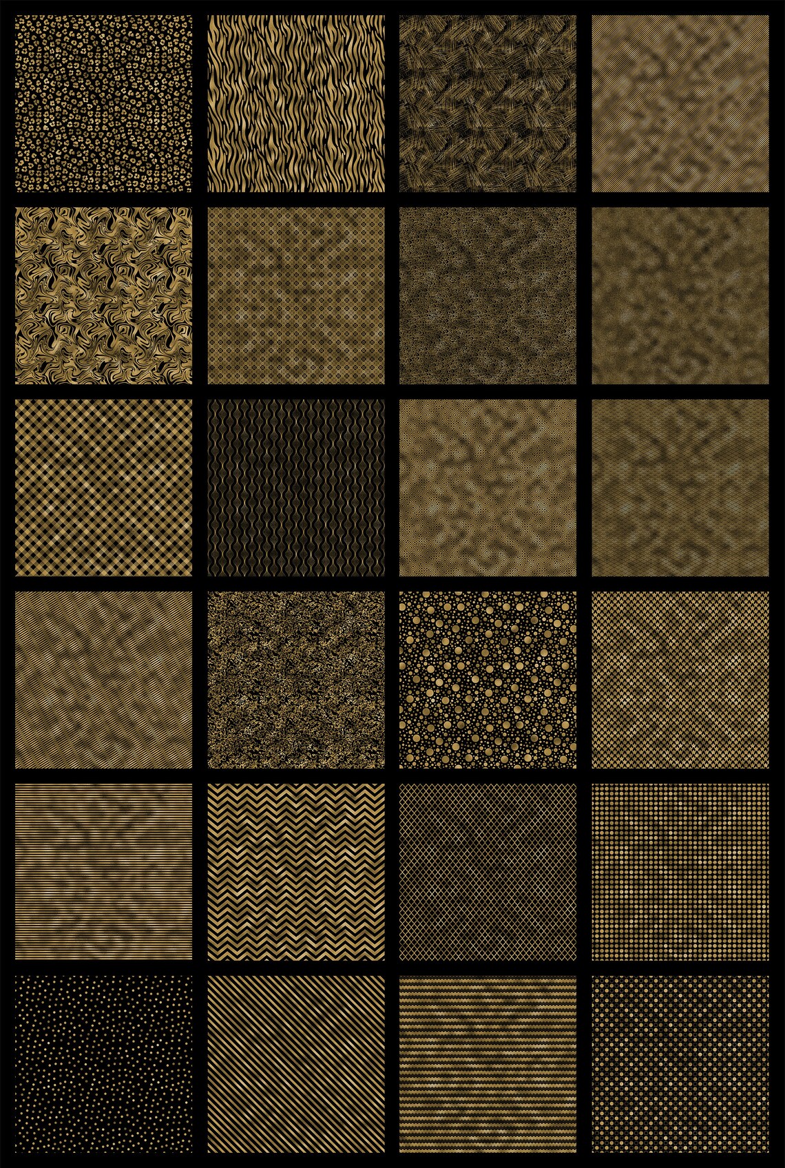 Black and Gold Seamless Patterns, Seamless Black and Gold Digital Paper ...