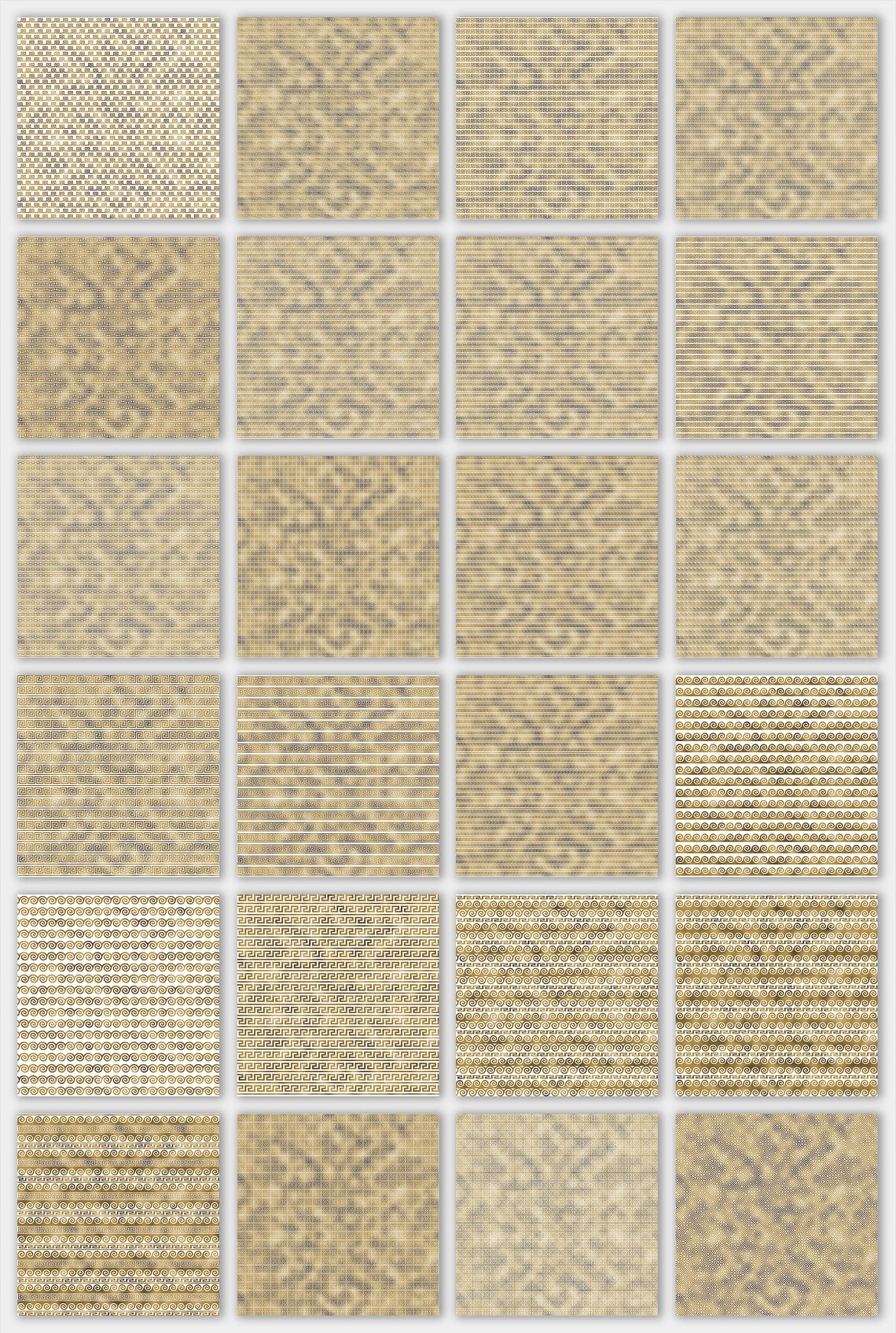 Greek Key White and Gold Seamless Patterns, Seamless Greek Key Digital ...