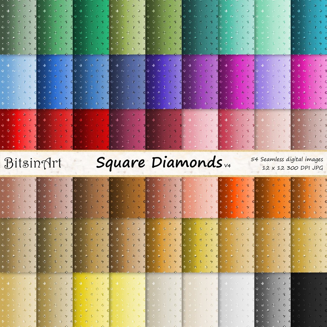 Square Diamonds Seamless Textures, Seamless Diamond Digital Paper ...