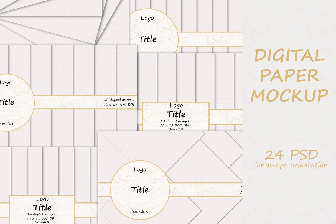 Digital Papers Mockup Templates, Paper Display Mockup, Patterns Mockup ...