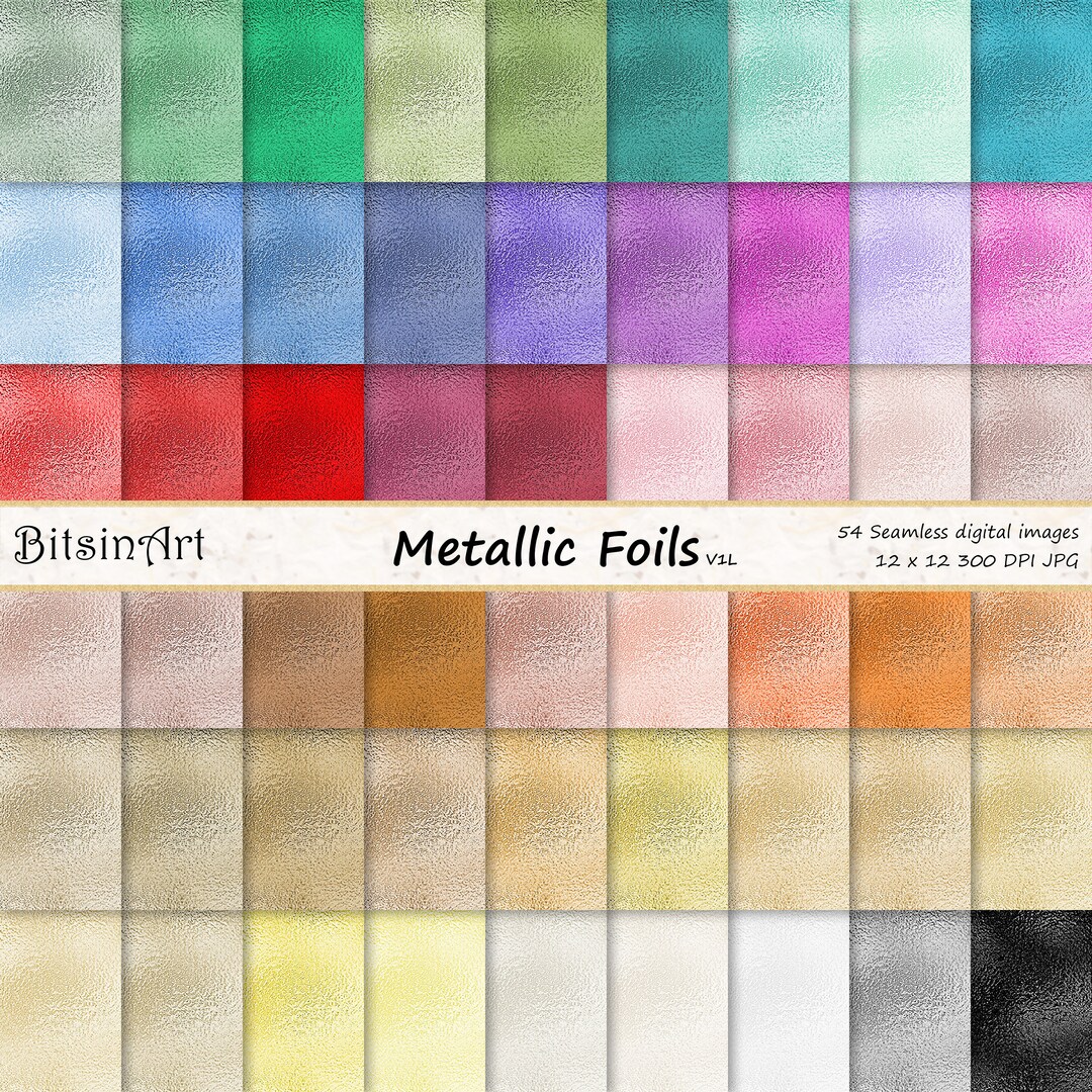 Metallic Foil Seamless Textures, Seamless Foil Digital Paper, Shiny ...
