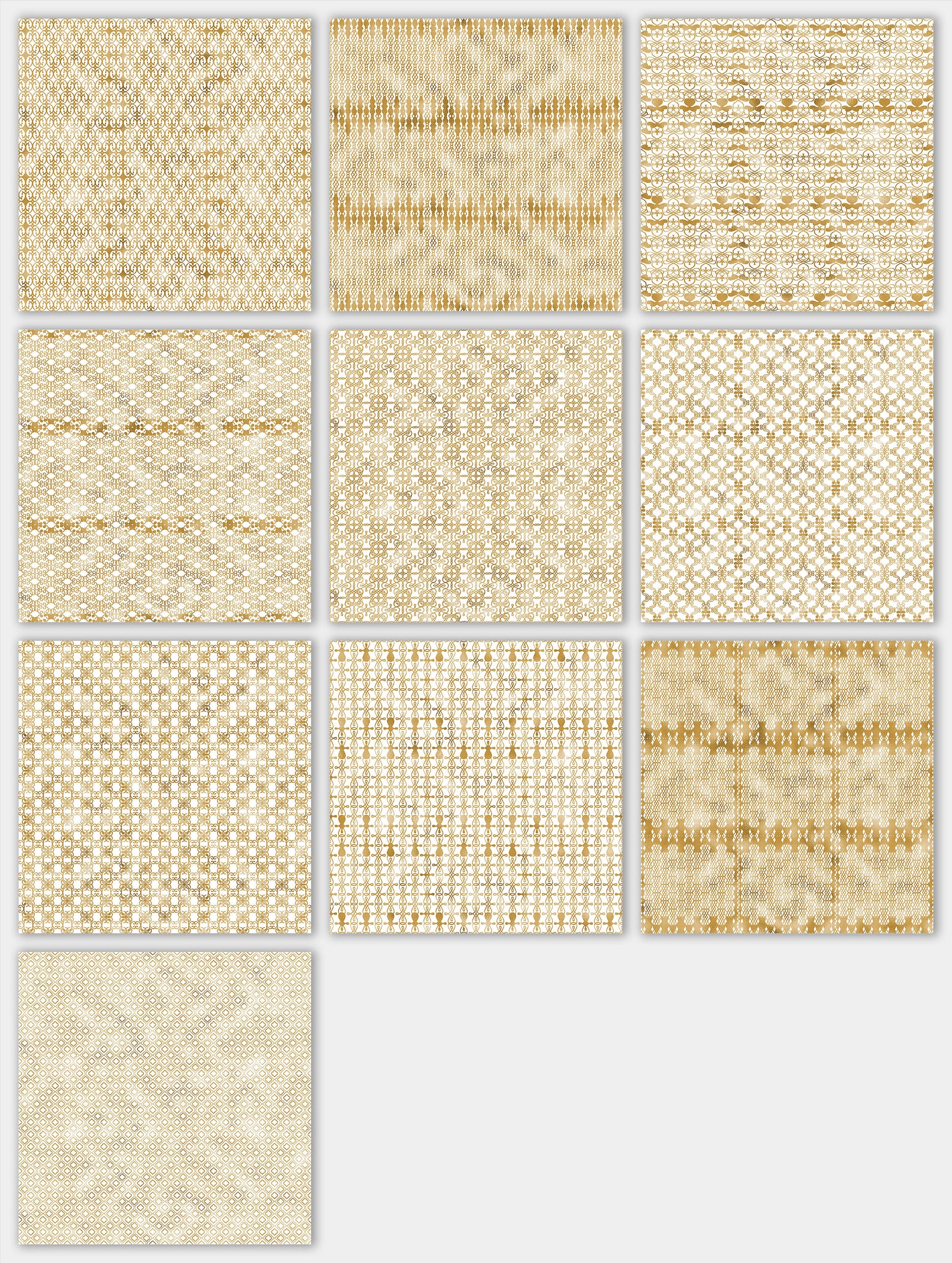 Ornamental White and Gold Seamless Patterns, Seamless Ornamental ...