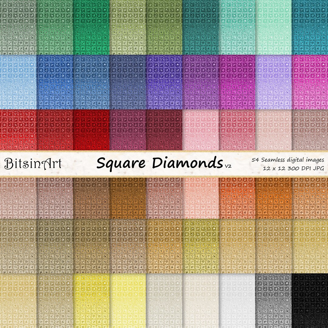 Square Diamonds Seamless Textures, Seamless Diamond Digital Paper ...