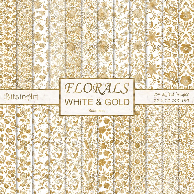 Gold Foil Digital Paper - Etsy