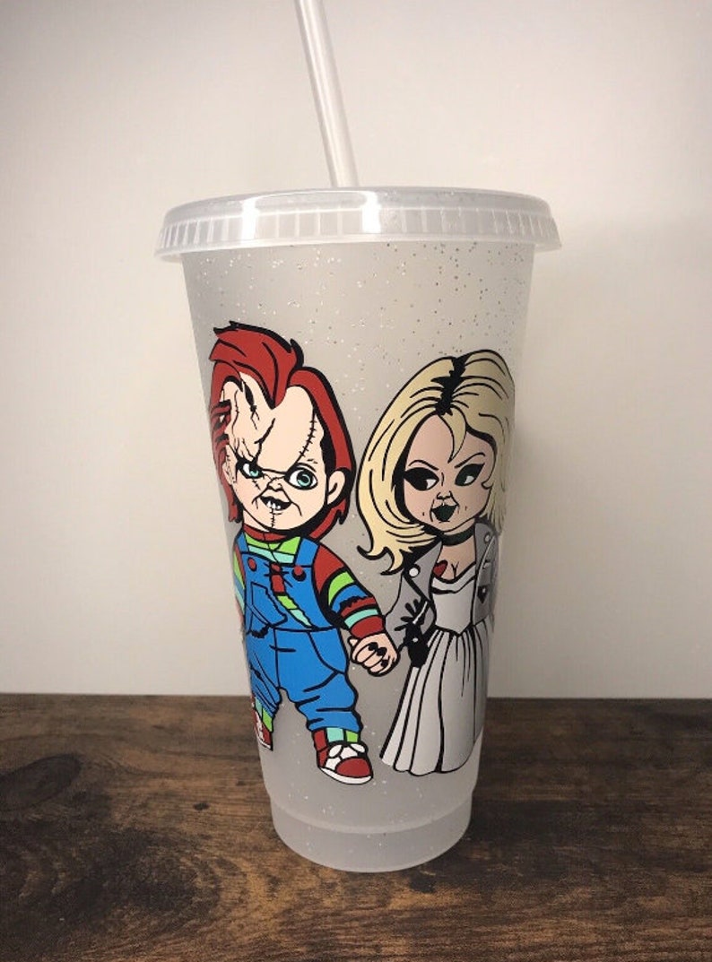 Chucky/bride of Chucky 24oz Cold Cup/personalised/drinks/tumbler - Etsy