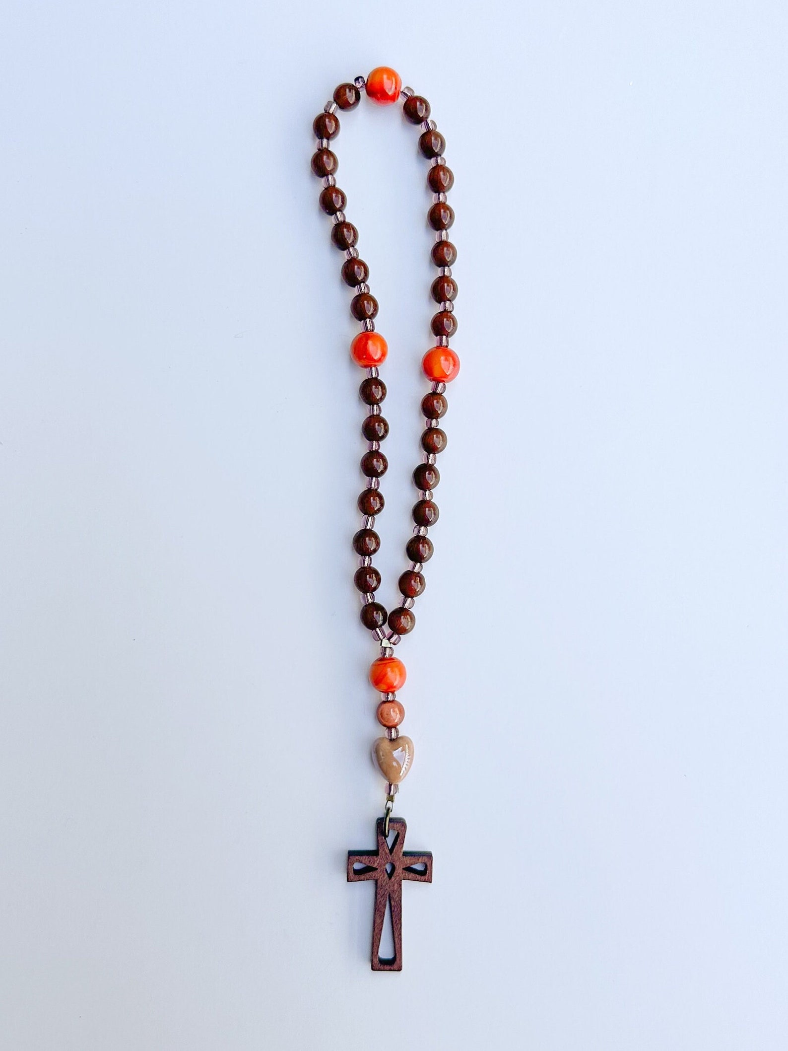 Brown & Orange Prayer Beads - Etsy