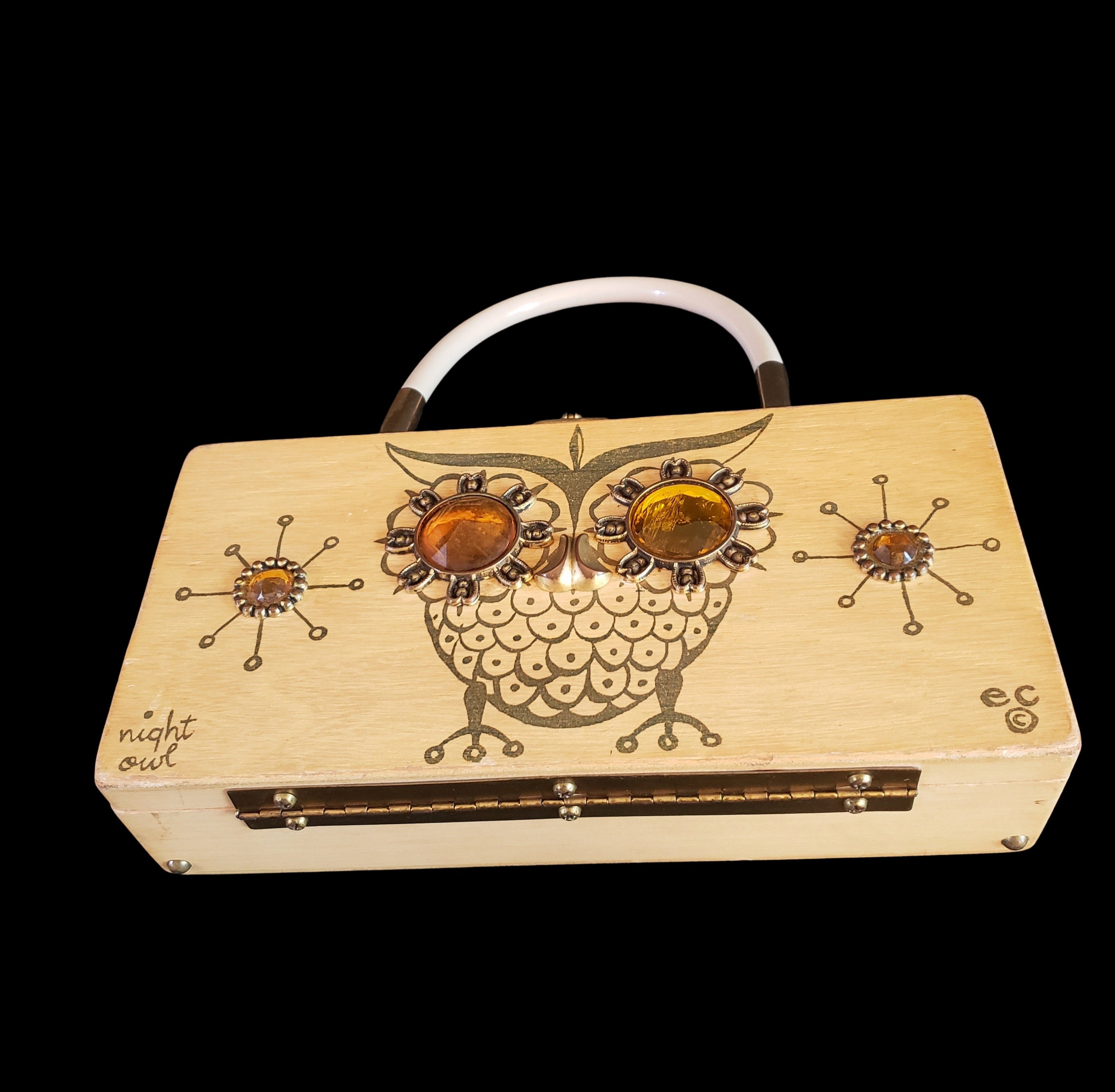 1967 Enid Collins of Texas Night Owl Mini Box Purse - Etsy