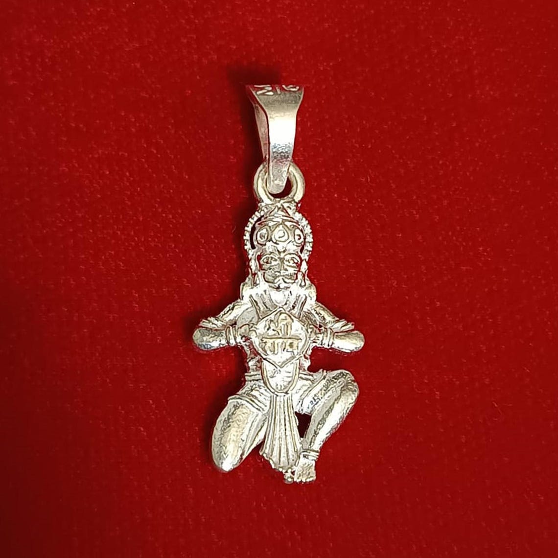 925 Sterling Silver Lord Hanuman Pendant Necklace God Hanuman Locket ...