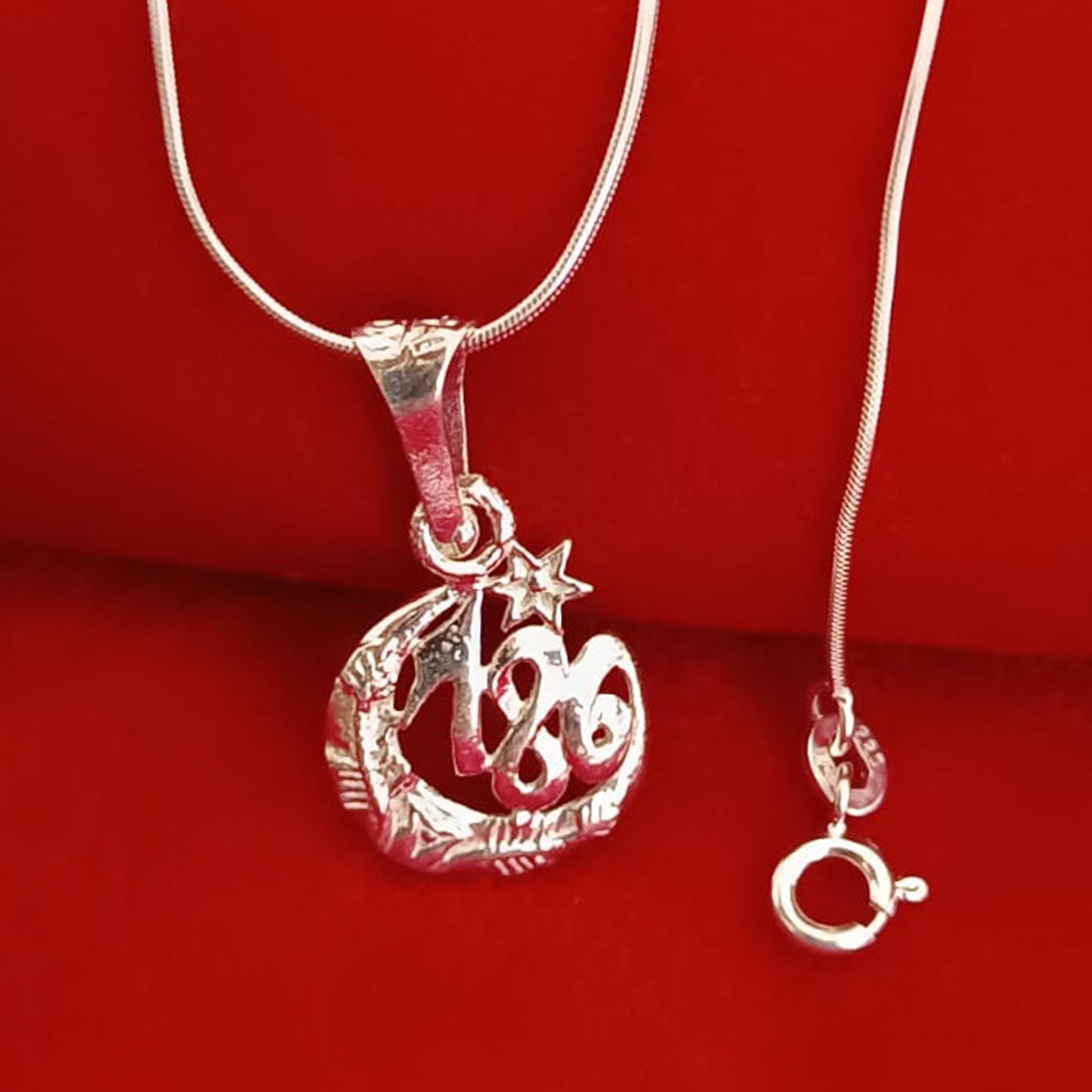 Sterling Silver 786 Pendant, Allah Necklace, Religious Locket - Etsy