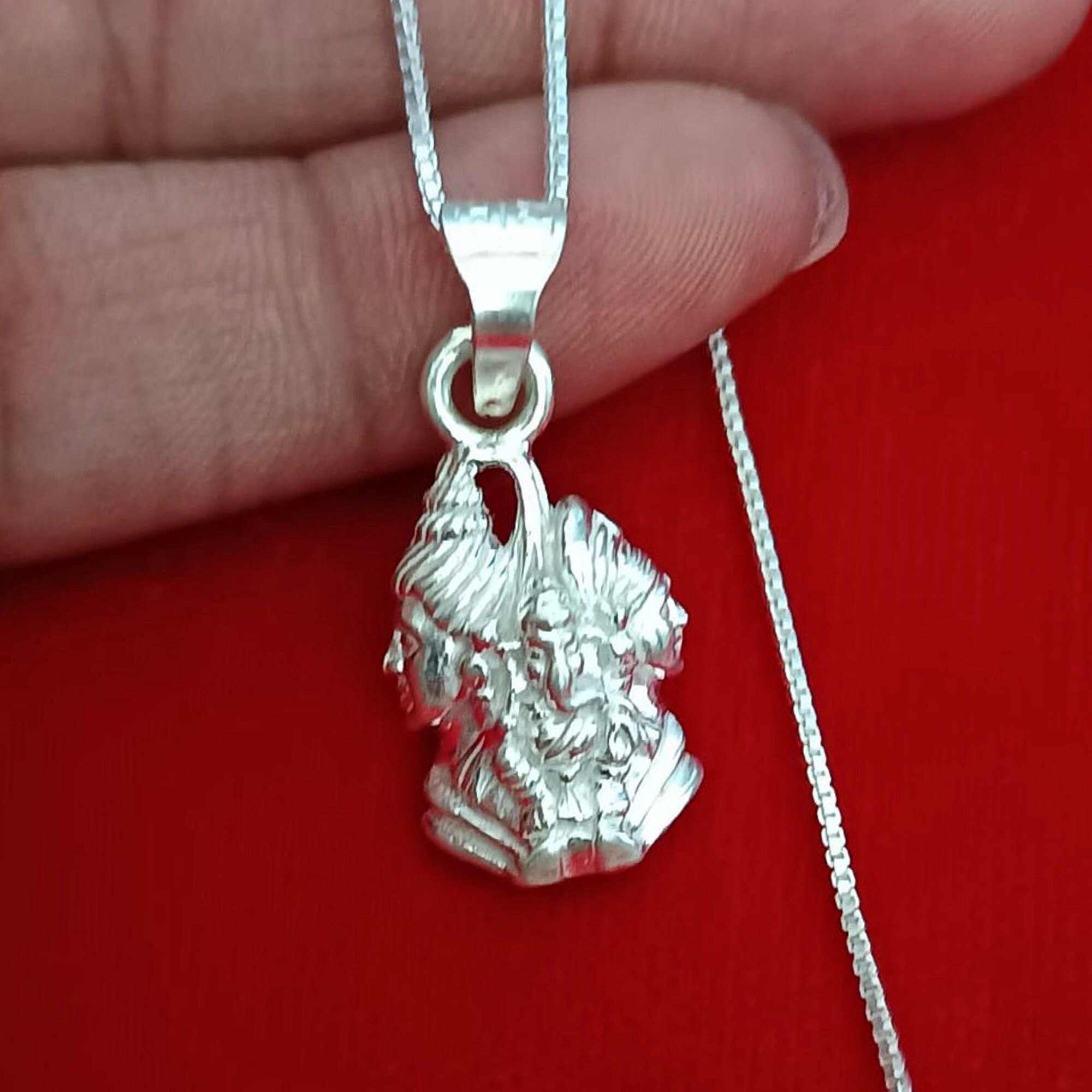 Sterling Silver Lord Shiva Parvati Pendant, Spiritual Locket Necklace ...