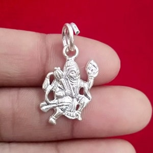 Lord Hanuman Pendant Necklace, 925 Sterling Silver Hindu God Amulet ...