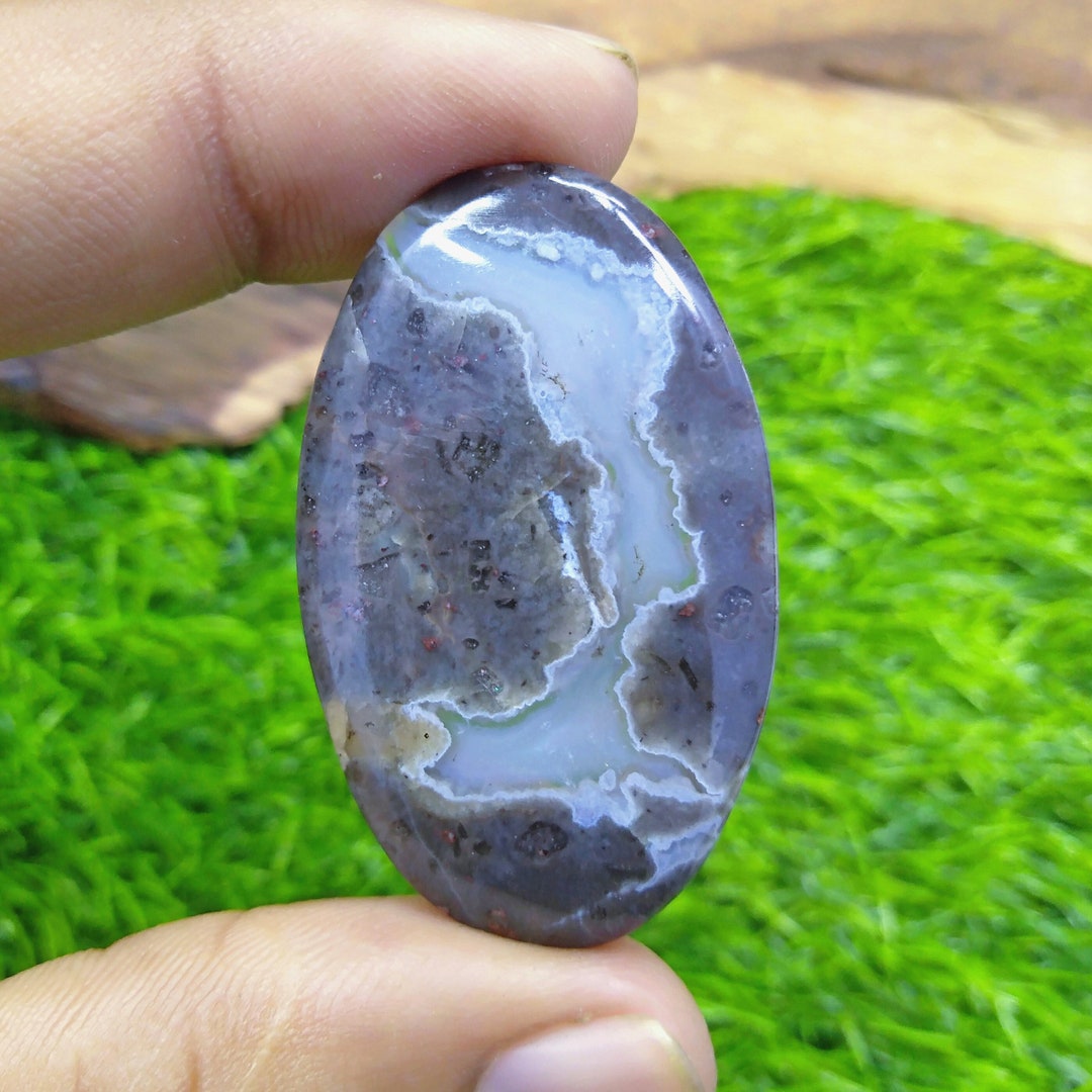 Natural Thunder Agate Oval Shape Cabochon Loose Gemstone for Making ...