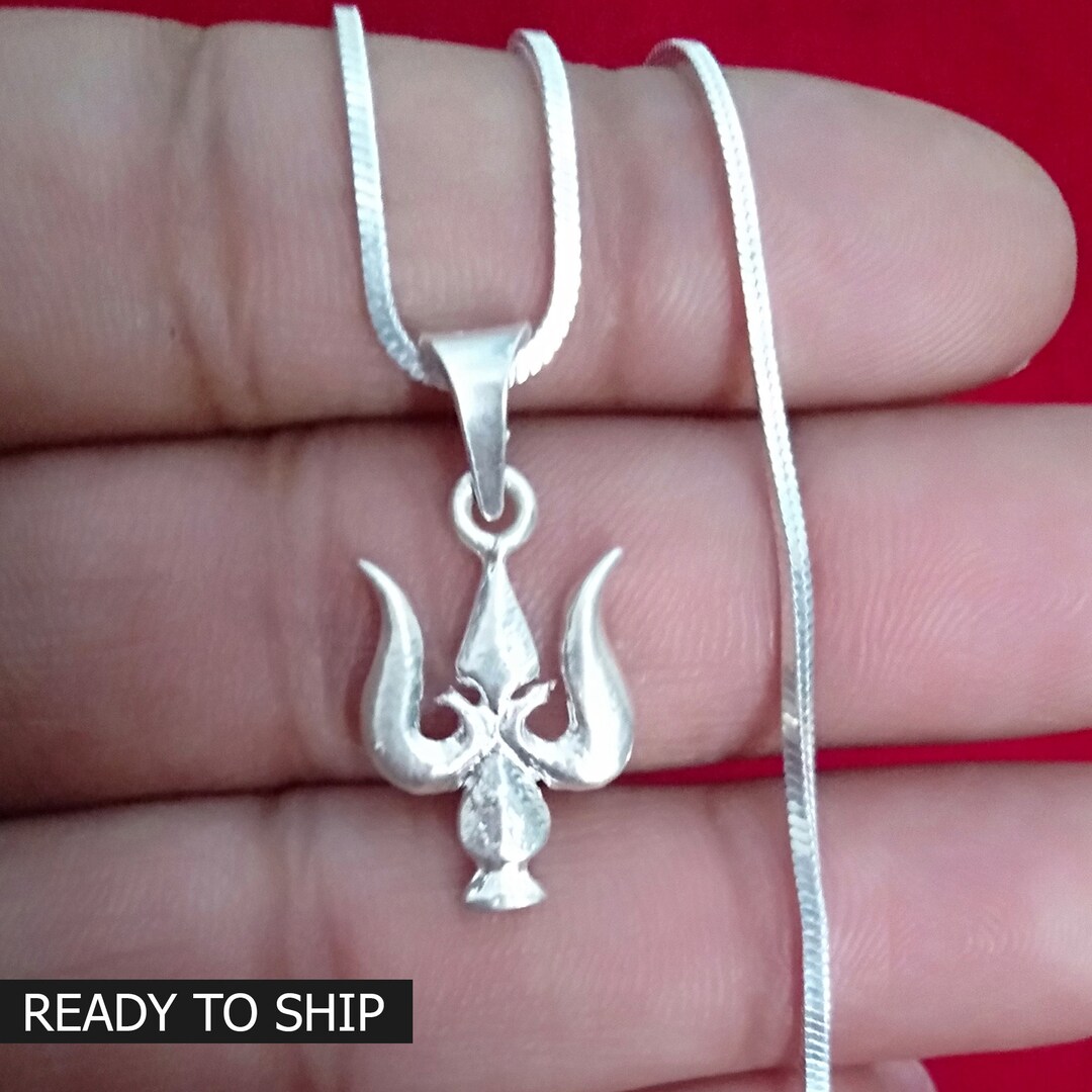 Lord Shiva Trident Pendant, 925 Sterling Silver, Idol Lord Shiva ...