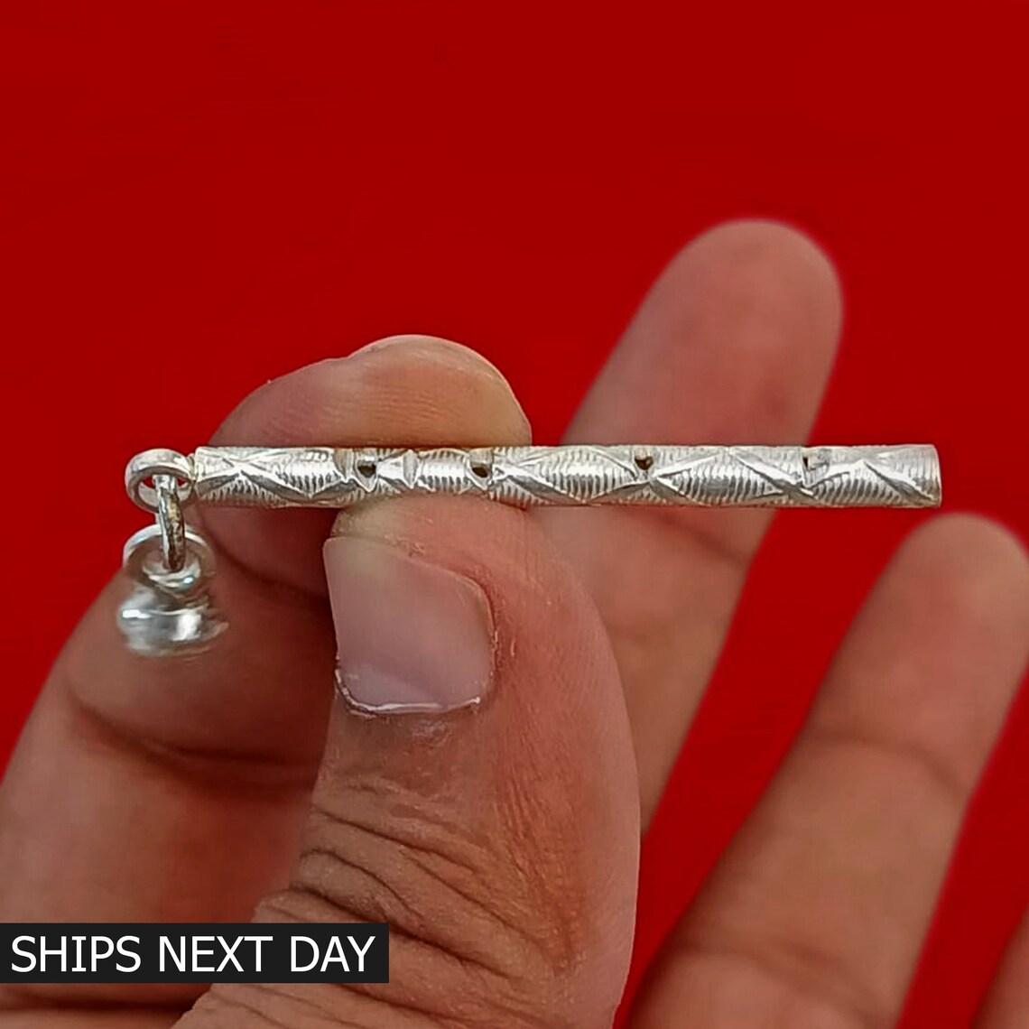 925 Sterling Silver Krishna Flute, Handmade Puja Idol - Etsy