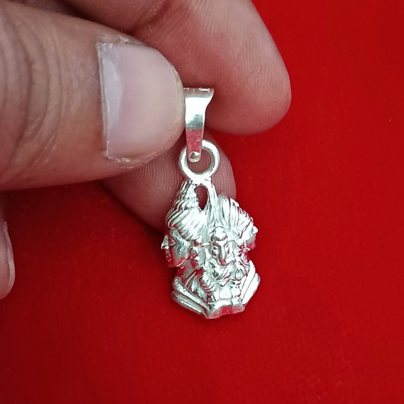 Sterling Silver Lord Shiva Parvati Pendant, Spiritual Locket Necklace ...
