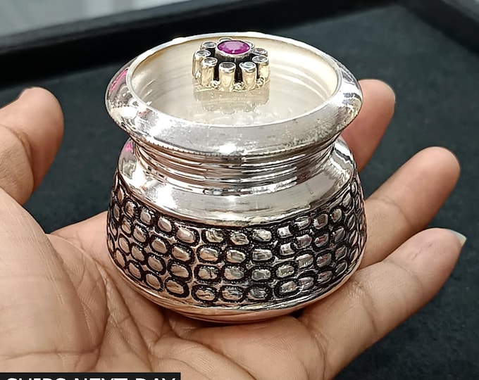 999 Pure Silver Vessels Food Container Box Antique Design Solid Silver ...