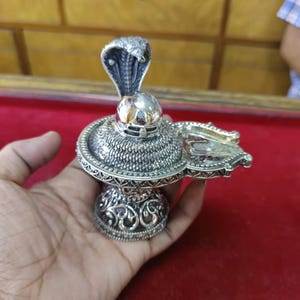 925 Sterling Silver Shivling, Shiva Lingam for Pooja, Silver Jaldhari ...