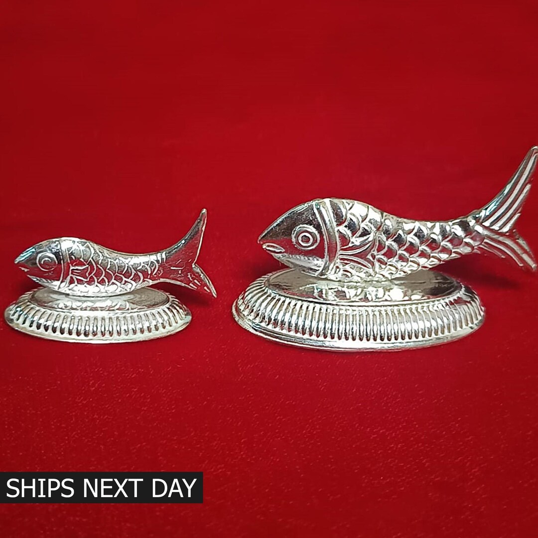 925 Silver Lord Vishnu Fish Idol Statue, Hindu Pooja Sculpture - Etsy