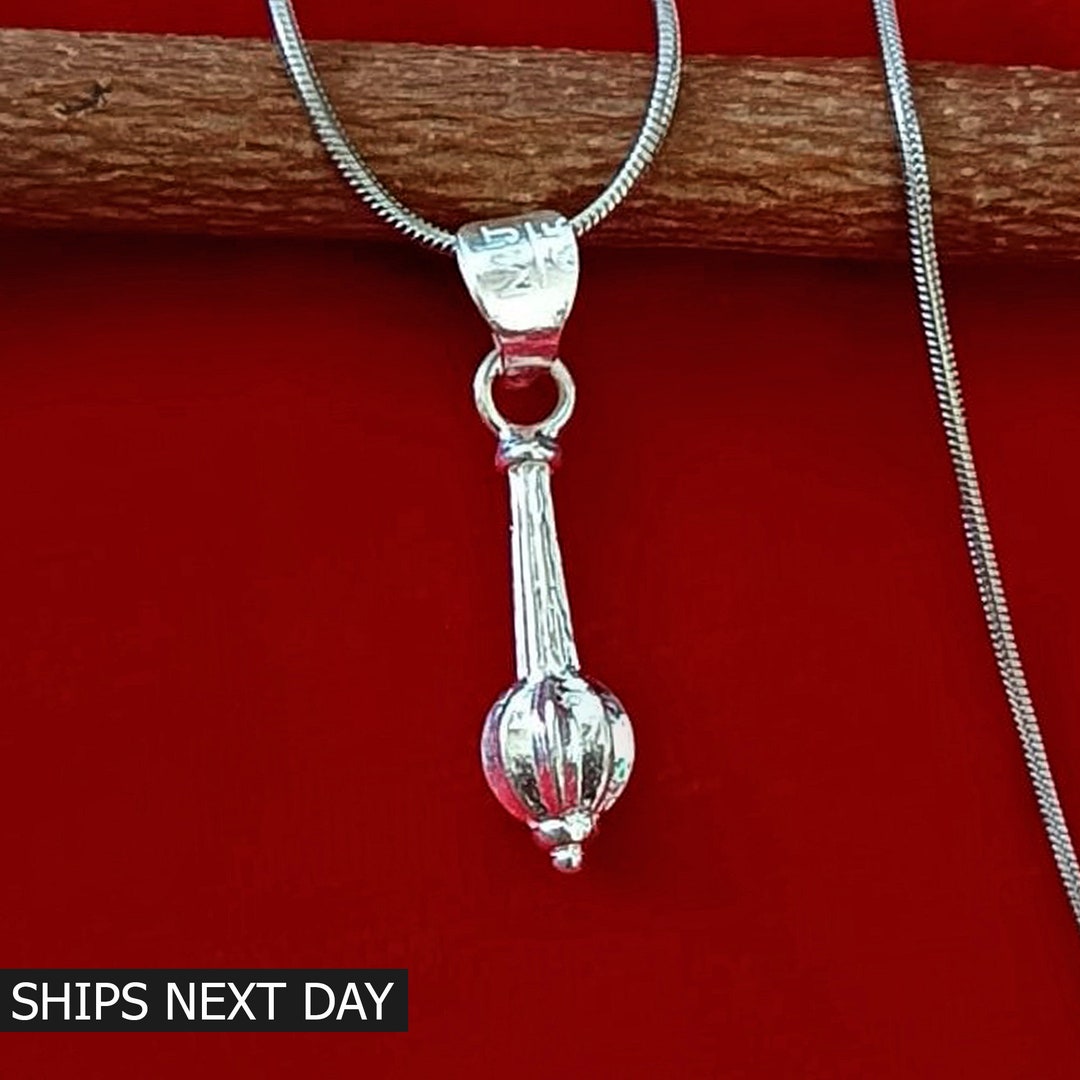 Exclusive Design Solid 925 Sterling Silver Hanuman Gada Pendant Unisex ...