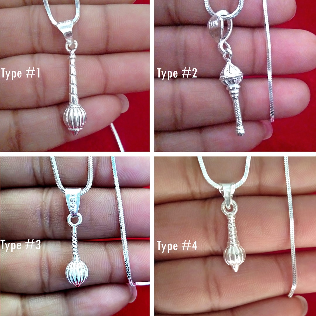 Handmade Solid 925 Sterling Silver Hanuman Gota/gada Pendant for Men ...