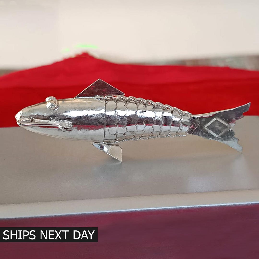 925 Silver Fish Idol Statue, Hindu Lord Vishnu Matasya Avatar Pooja ...