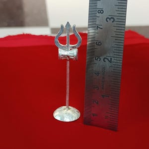 Pure Silver Lord Shiva Trishul Idol, Shiva Figurine, Divine Altar ...