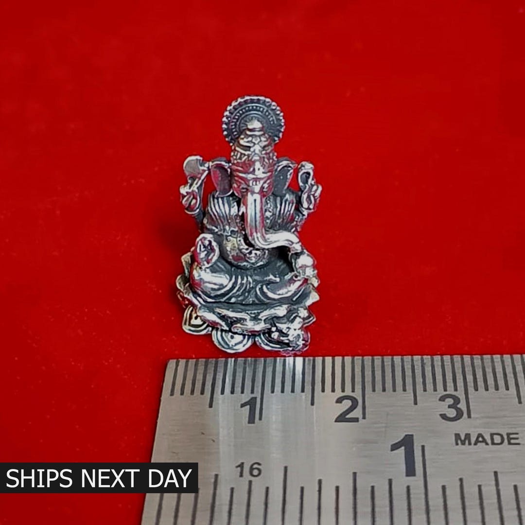 Solid Silver Ganesha Statue, Mini God Idol, Gift - Etsy