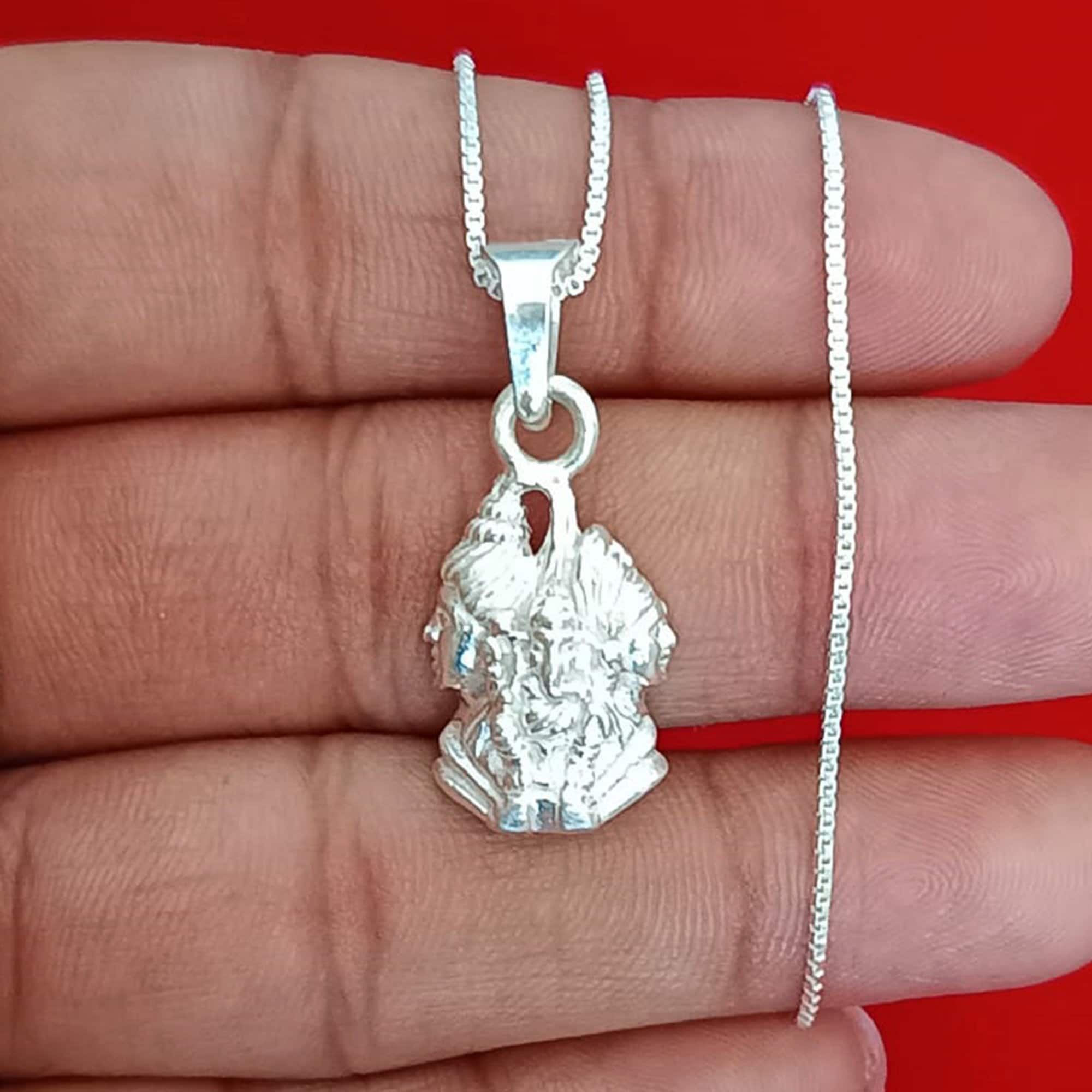 Sterling Silver Lord Shiva Parvati Pendant, Lord Shiva Family, Trishula ...